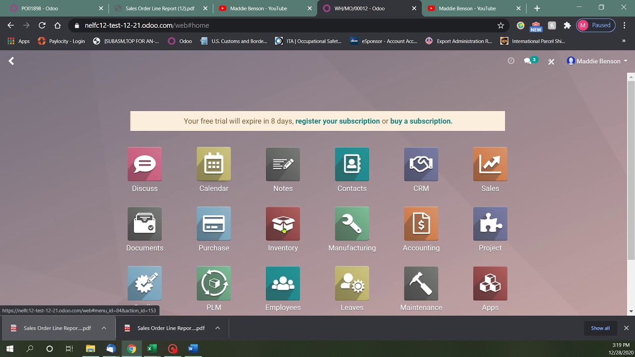 How to complete a work order in Odoo. - YouTube