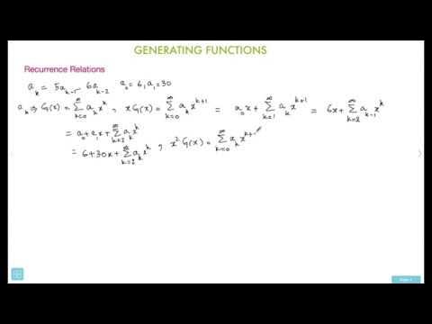 Generating Functions: Applications to Counting Problems and Recurrence Relations - YouTube