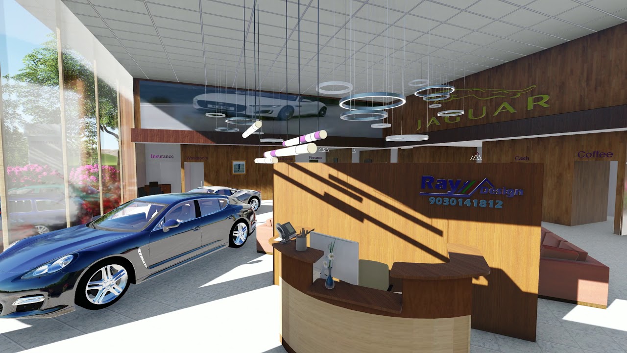 Animation 3D Walkthrough Car Showroom By Ray Design - YouTube