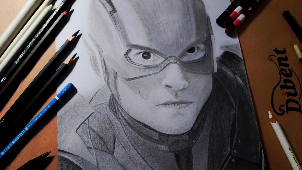 Drawing The Flash: Barry Allen | Time lapse - YouTube