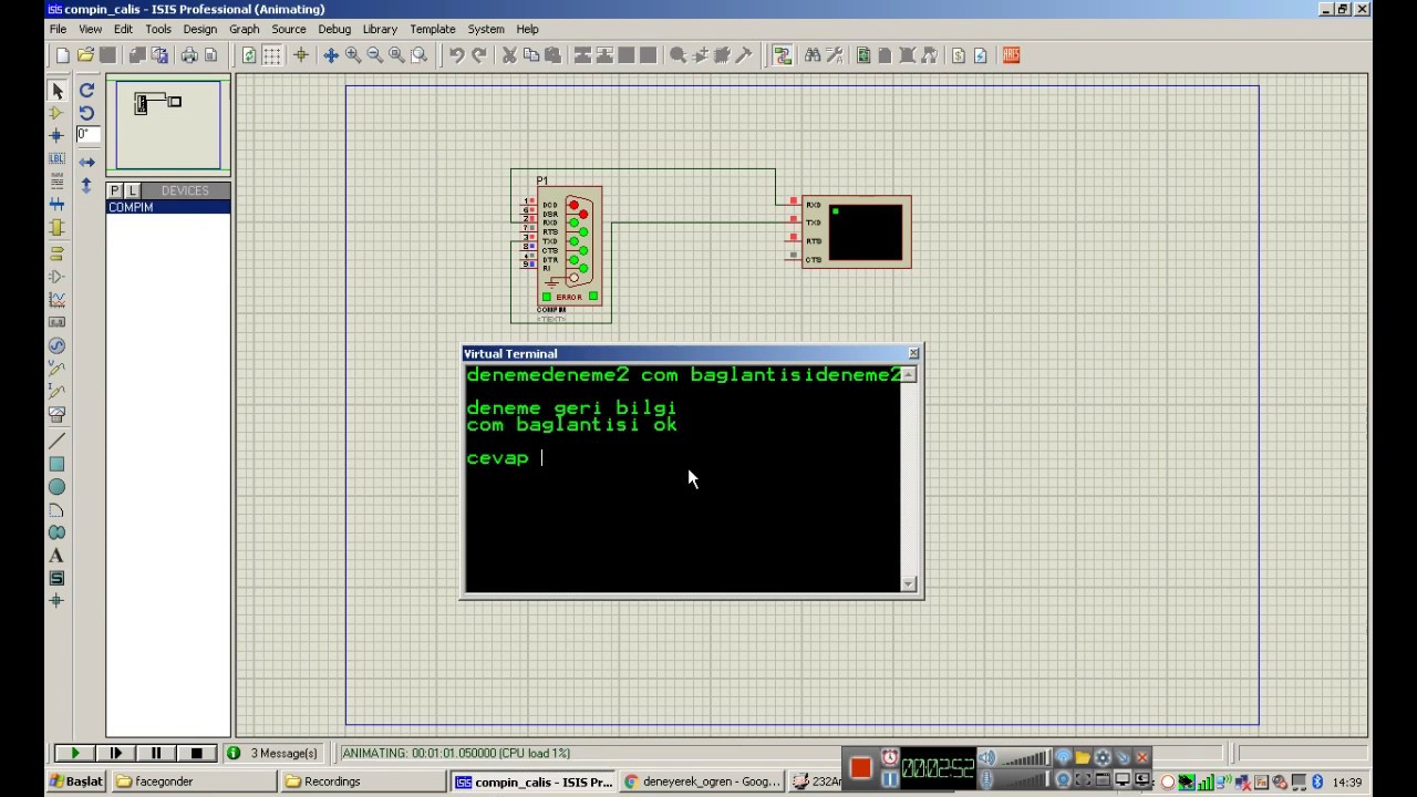 Proteus da compim kullanarak seri port haberleşmesi - YouTube