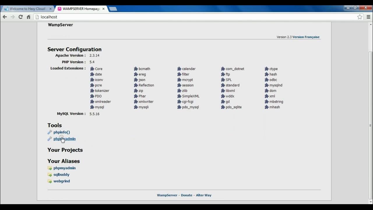 How to create a database in local server or localhost useing php my admin in wamp server(Mysql ...