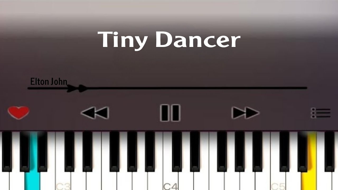 Elton John - Tiny Dancer Piano Version ( Easy Piano Tutorial ) - YouTube