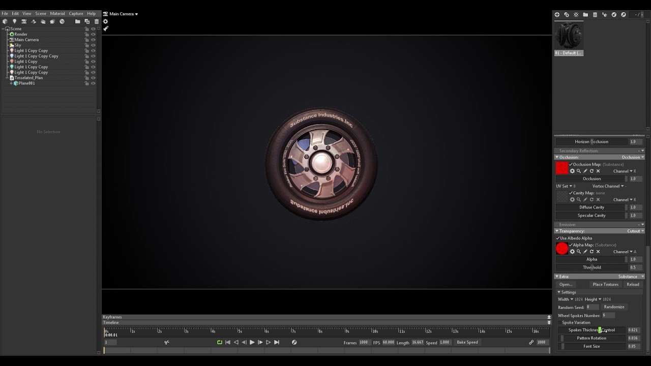 Substance Designer : Procedural Wheel Preview - YouTube