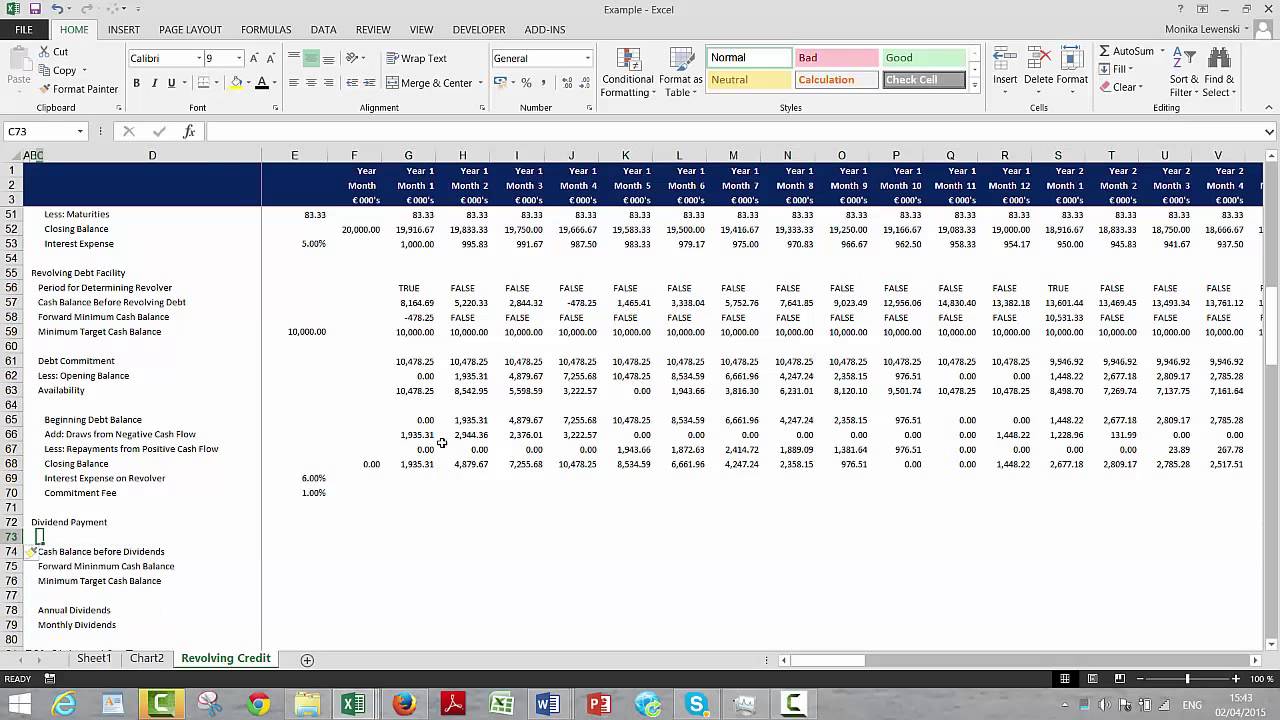 Monthly Corporate Model and Revolver - YouTube
