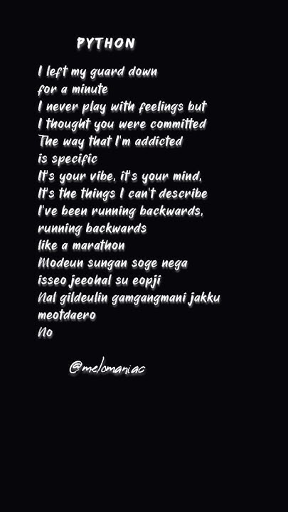 GOT7 - Python lyrics 🎶 #got7 #python #englishlyrics #kpop # ...