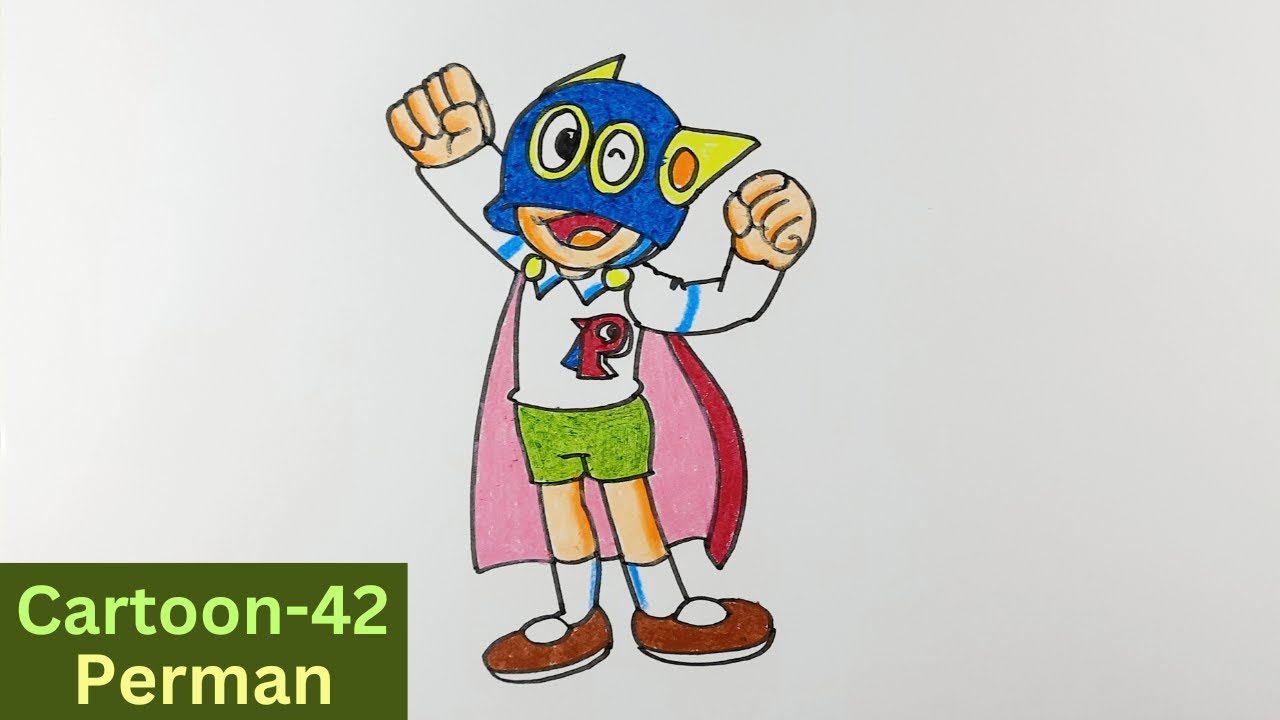 Perman Drawing tutorial for kids/ easy Perman drawing/ how to draw ...