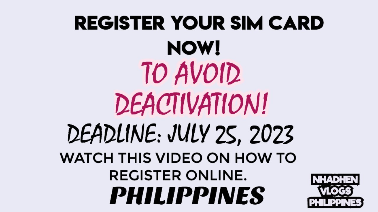 HOW TO REGISTER YOUR PHILIPPINE SIM CARD ONLINE? DEADLINE ON JULY 25 ...