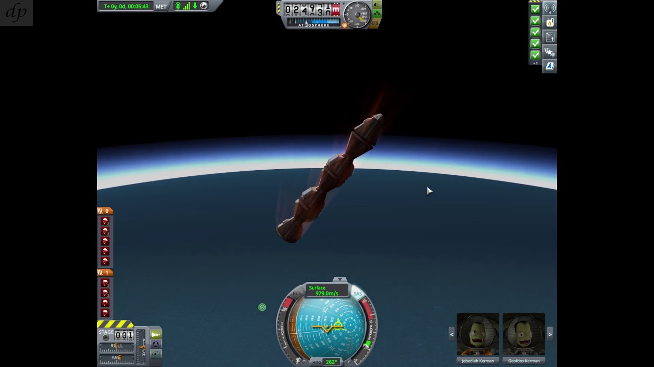 KSP 6 Tourists one Pilot using Mk1 Command Pods - YouTube