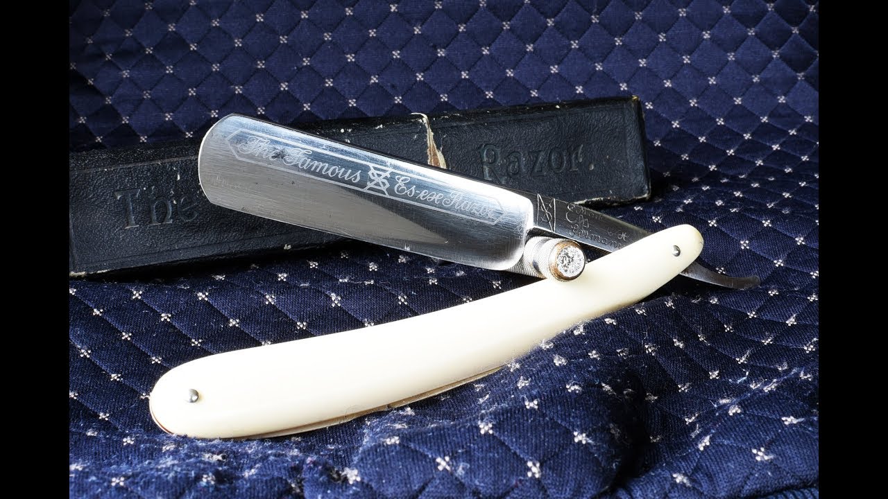 The Famous ES Ese vintage straight razor - YouTube