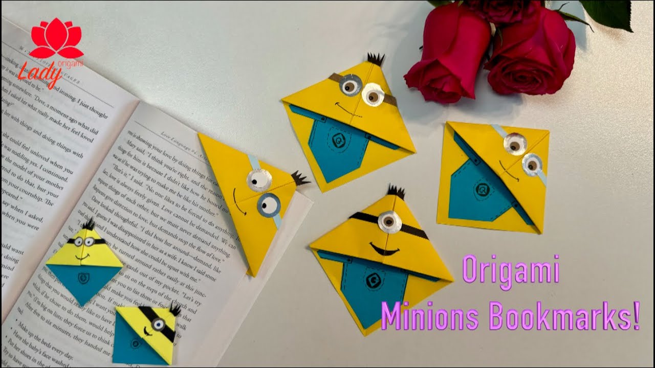 Origami Minions Bookmark / آموزش بوک مارک (نشانک) مینیون ها با اوریگامی ...