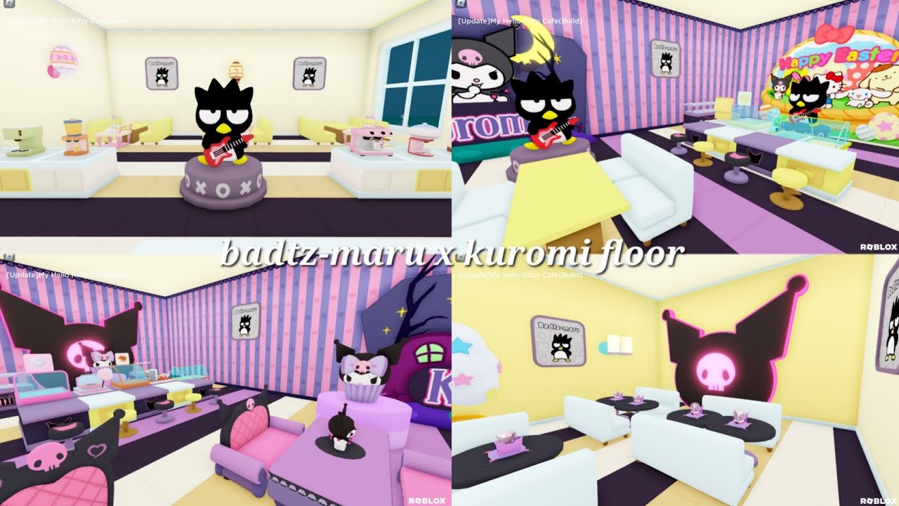 badtz-maru and kuromi floor tour | my hello kitty cafe (roblox) - YouTube