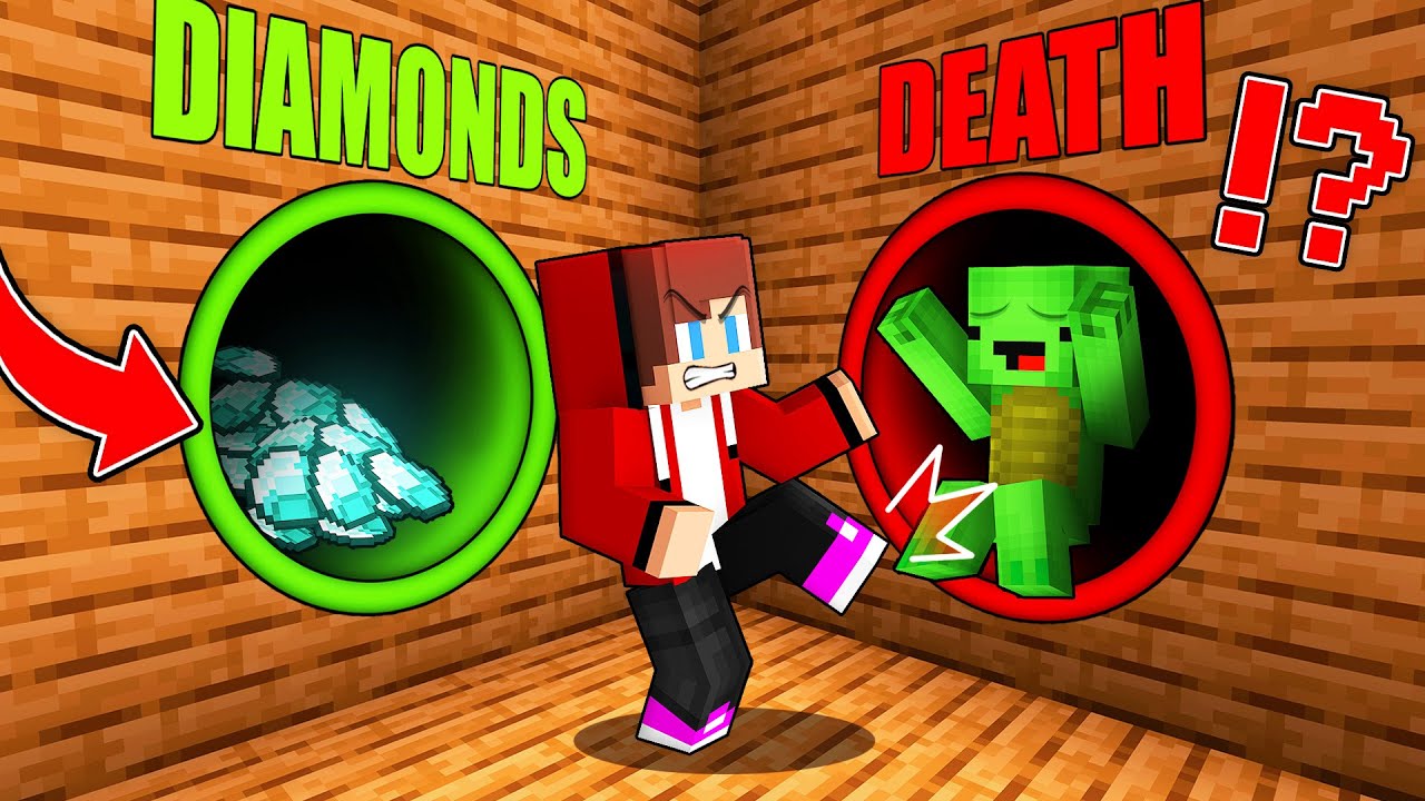 JJ And Mikey ROUND PORTALS Leading To DIAMONDS in Minecraft Maizen ...
