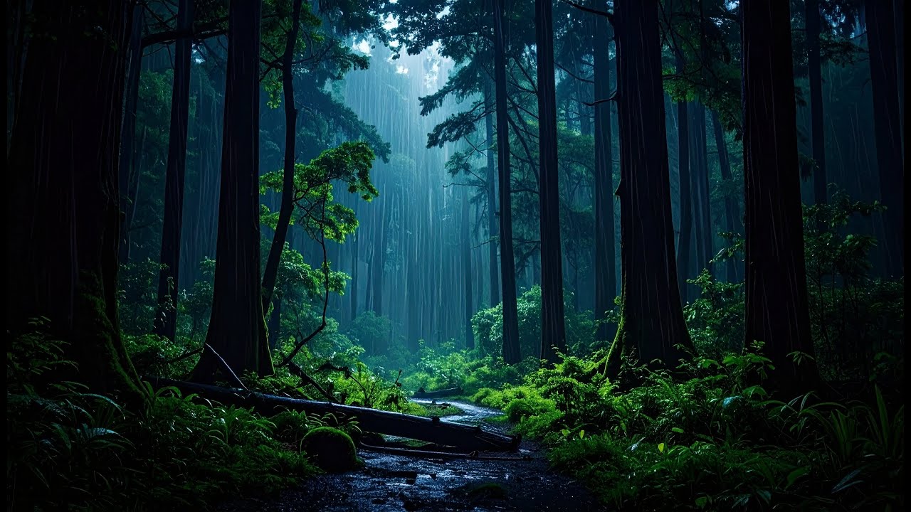 Deep Forest Rain (3 Hours) • Gentle Nature Ambience to Sleep, Study ...