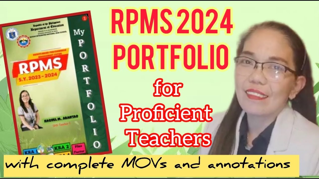 RPMS 2023-2024 Portfolio for Proficient Teachers with complete sample ...