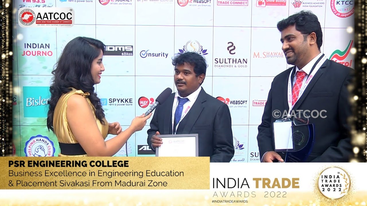 PSR Engineering College shares experience on winning the award at India ...