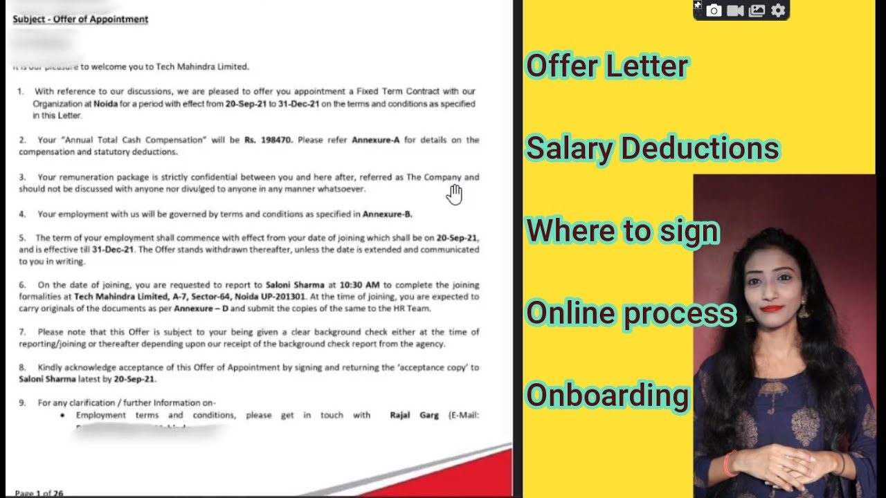 Offer Letter Looks Like this..| Where To sign Terms&Conditions ...