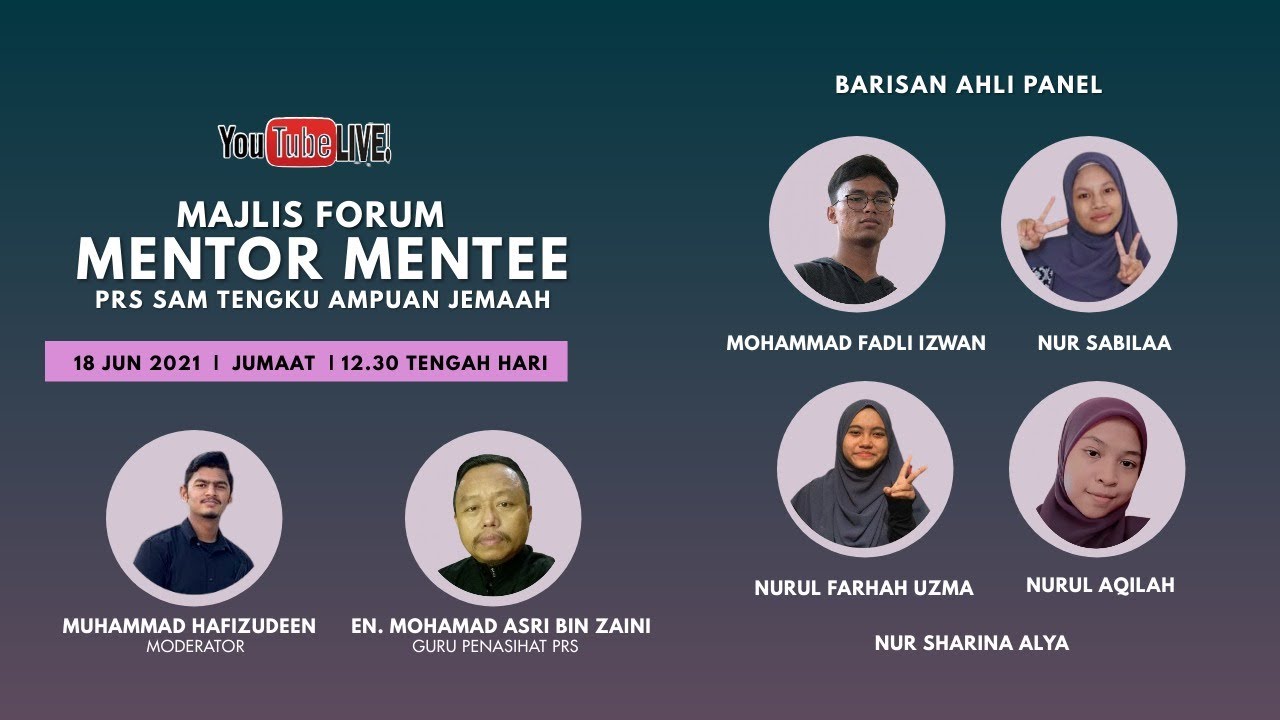 Majlis Forum Khas Mentor Mentee PRS SAMTAJ - YouTube