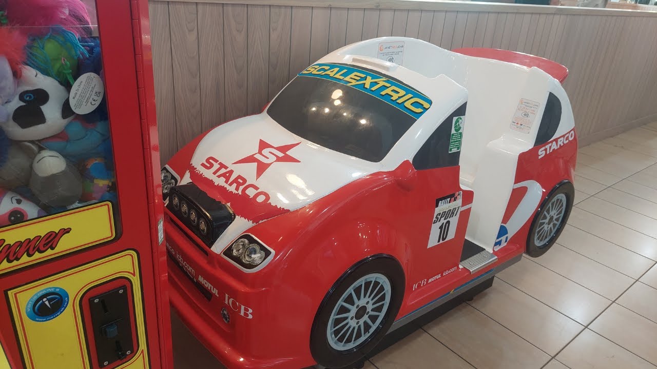 2010s Northern Leisure Red Scalextric Car Kiddie Ride - YouTube