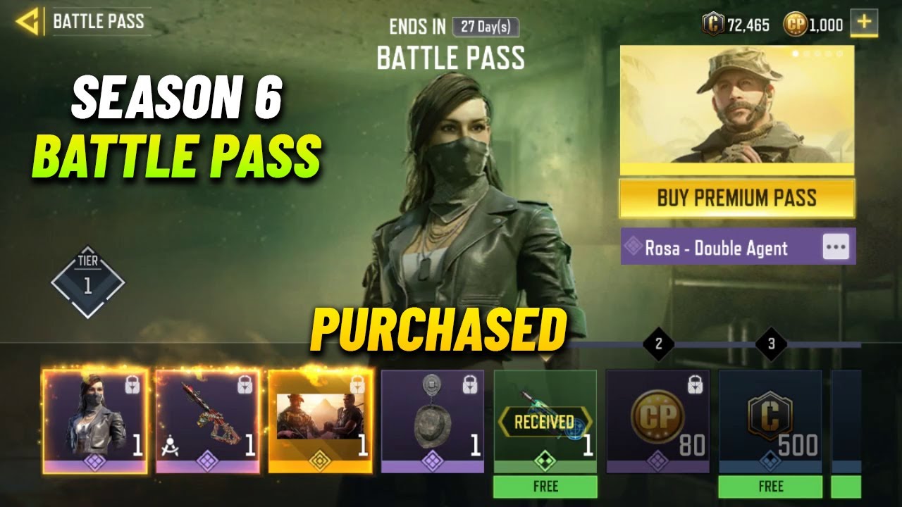 SEASON 6 BATTLE PASS BUY/PURCHASE CODM | COD MOBILE SEASON 6 2021 THE ...