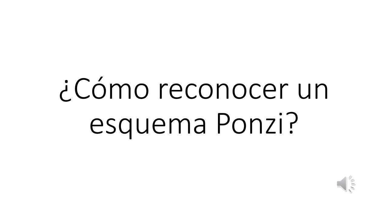 Cómo reconocer un esquema Ponzi - YouTube