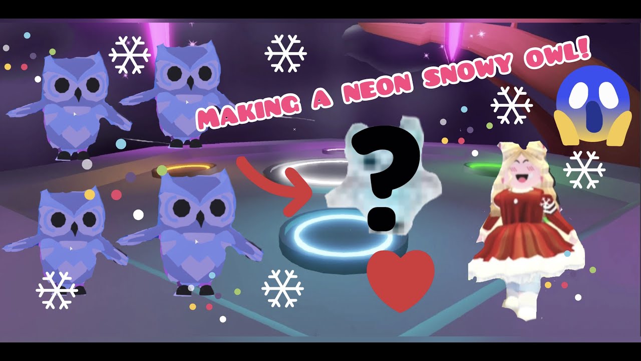 MAKING MY FIRST EVER NEON SNOWY OWL! Adopt me Roblox/ Cherrytwins ...
