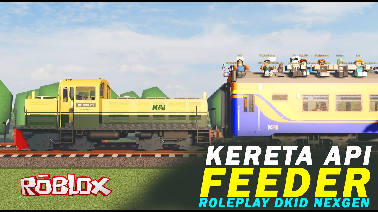 Naik Kereta Api FEEDER KUTOARJO Di Atas Atap | DKID NEXTGEN ROBLOX INDONESIA - YouTube