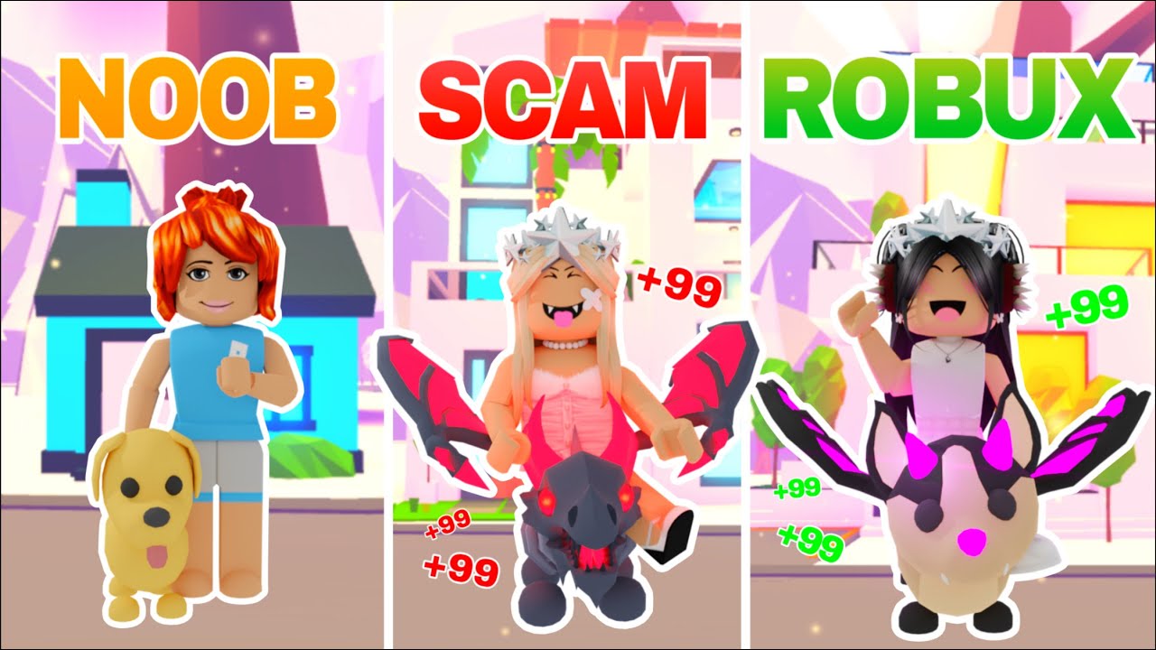 NOOB vs SCAMMER vs ROBUX SPENDER In Adopt Me Updates! - YouTube