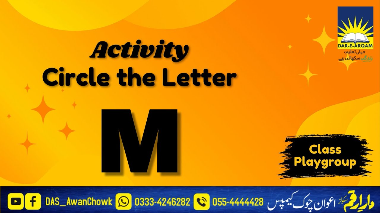 Circle the Letter M Activity | Class Playgroup #darearqam #school #kidslearning #activities ...