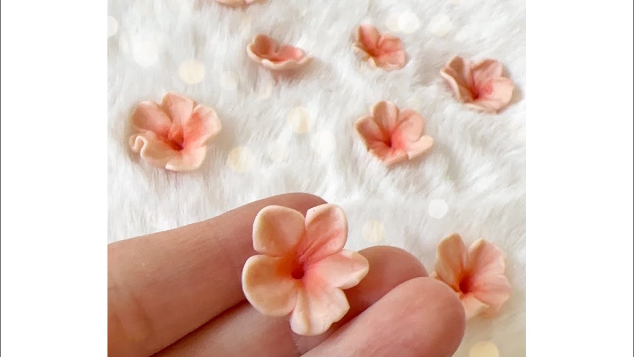 Cherry blossom polymer clay tutorial - YouTube