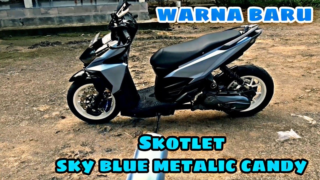 PASANG SKOTLET SKY BLUE METALIK CANDY di VARIO125 LED WARNA BARU JADI ...