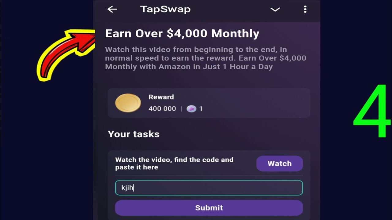Earn Over $4,000 Monthly | Tapswap Code | Earn Over $4,000 Monthly with ...
