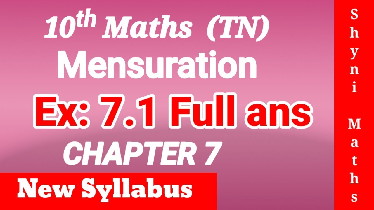 10th maths chapter 7 exercise 7.1 full answers tn samacheer shyni maths ...