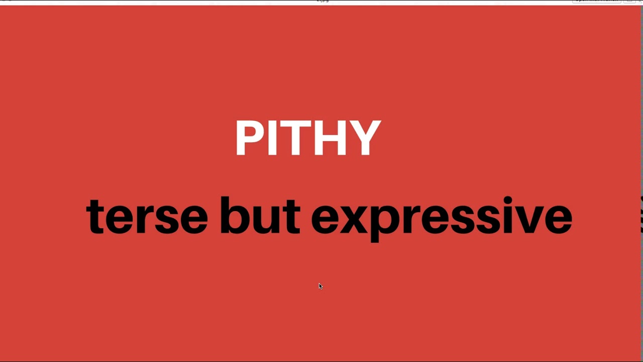 Meaning of Pithy | Important English Vocabulary - YouTube