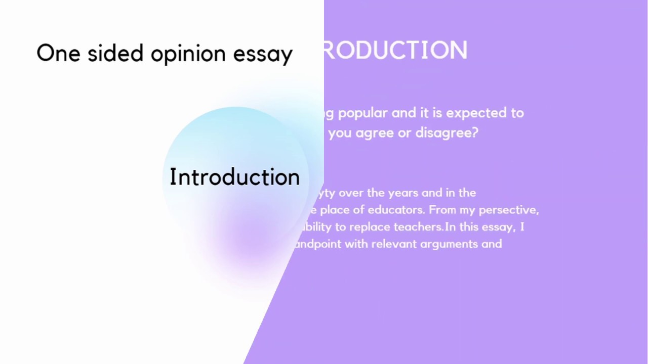 Opinion one sided essay - YouTube