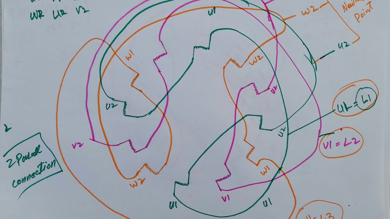 2 parallel connection 4pole 3 phase motor rewinds - YouTube