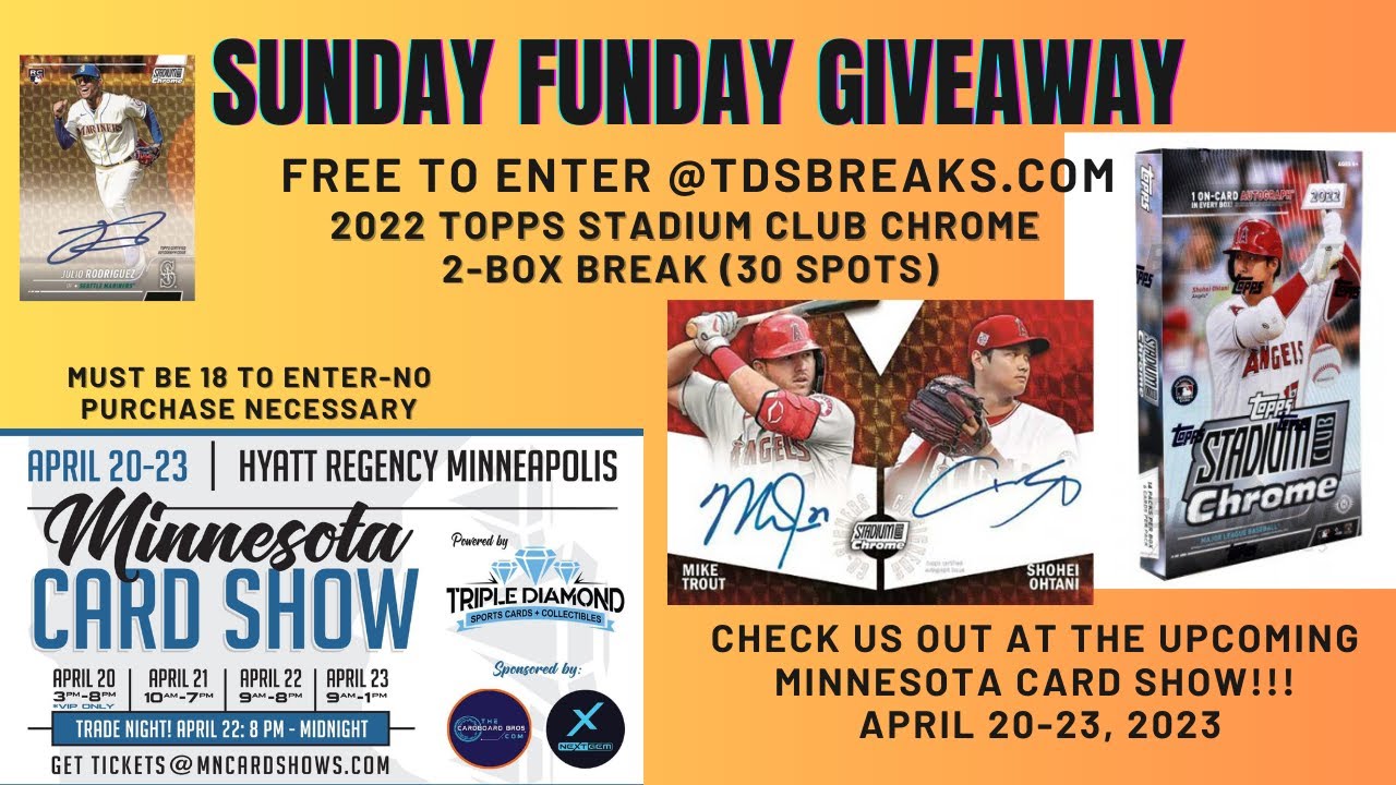 EASTER SUNDAY FUNDAY GIVEAWAY!!! 2-BOX 30 SPOT BREAK TOPPS STADIUM CLUB ...