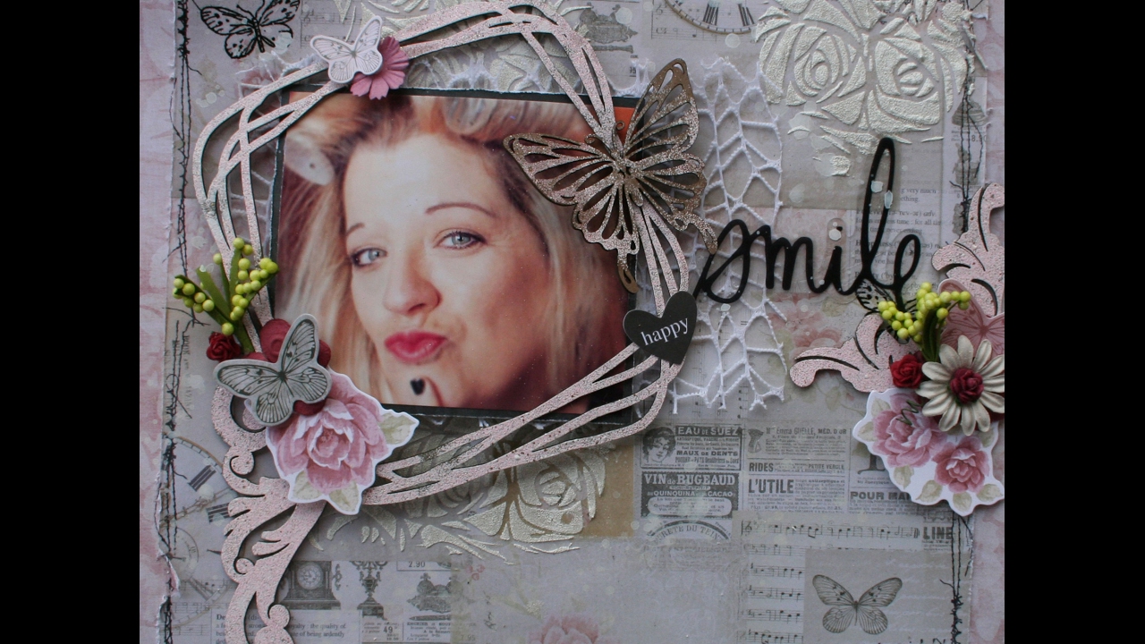 Caroline Champoux Pas à pas page de Scrapbooking ''Smile'' - YouTube