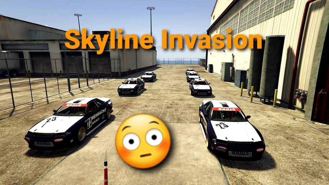 Nissan Skylines Invasion At The Airport. #Gta5 #Skyline #airport - YouTube