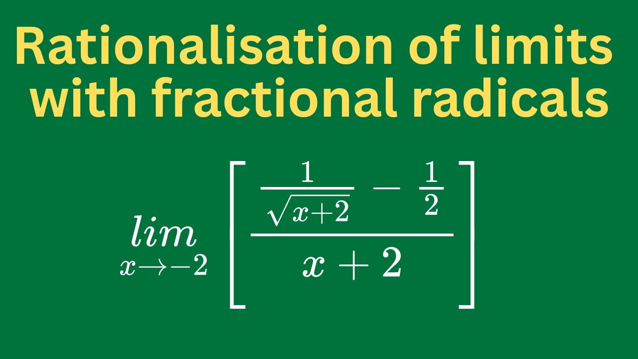 Rationalisation of limits with fractional radicals - YouTube