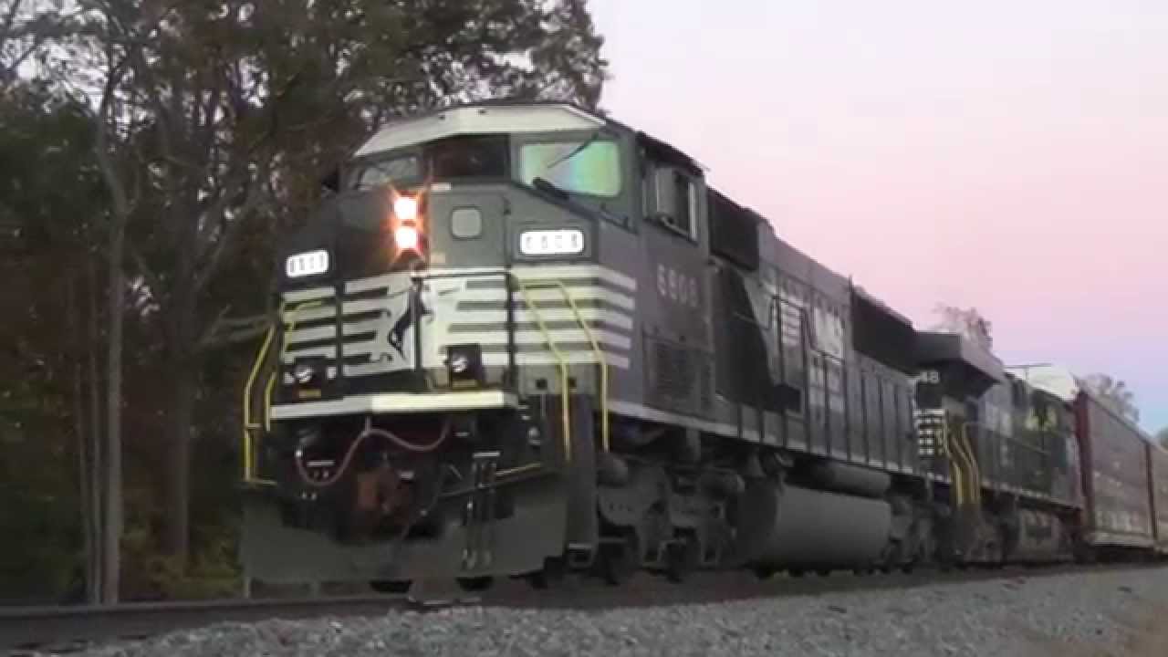HD: NS 6808 leads NS Train I88 stopped in Austell, GA - YouTube