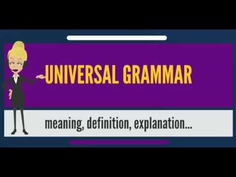 What is UNIVERSAL GRAMMAR? What does UNIVERSAL GRAMMAR mean? UNIVERSAL ...