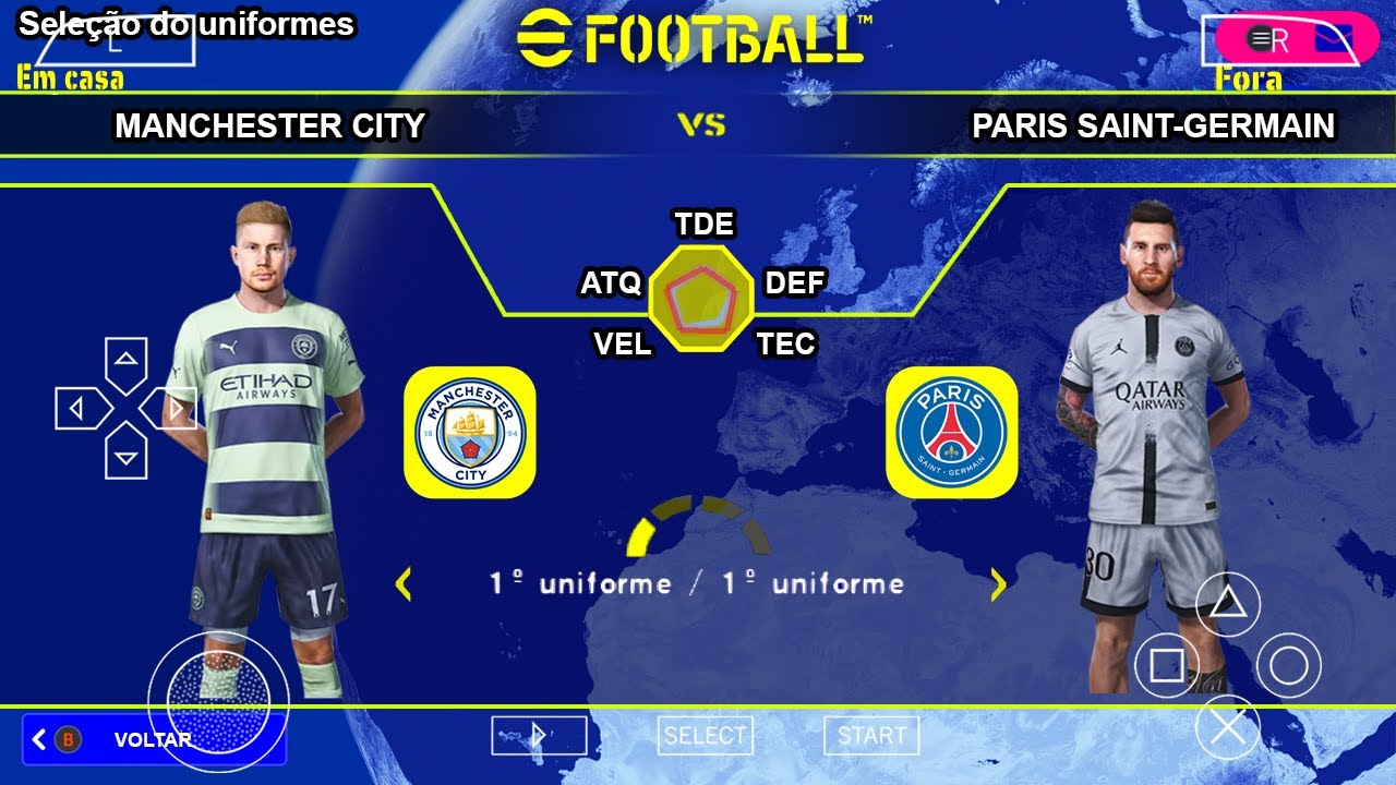 EFOOTBALL PES 2022 PPSSPP GRAFICOS 2K COM UEFA E RUMO AO ESTRELATO TM ...