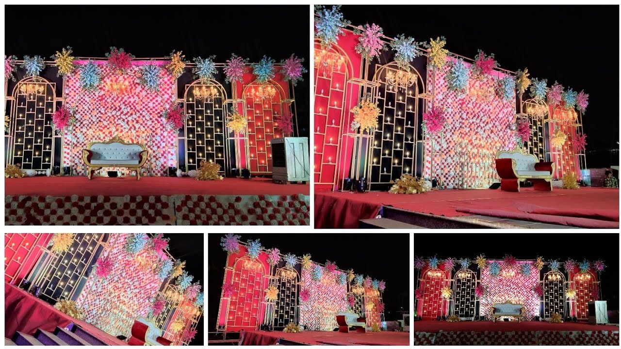 New Design Stage Decoration || Wedding Stage Decoration - YouTube