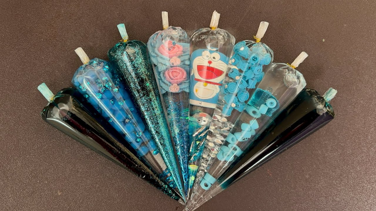 Sky Blue Slime Making With Piping bags | Satisfying Slime Video #191 ...