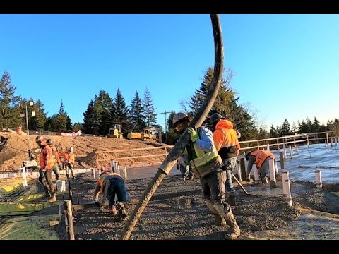GIANT CONCRETE SLAB POURED AND FINISHED TO PERFECTION - YouTube