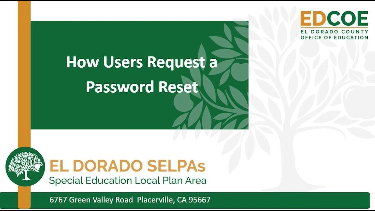 How Users Request a Password Reset (SEIS) - YouTube
