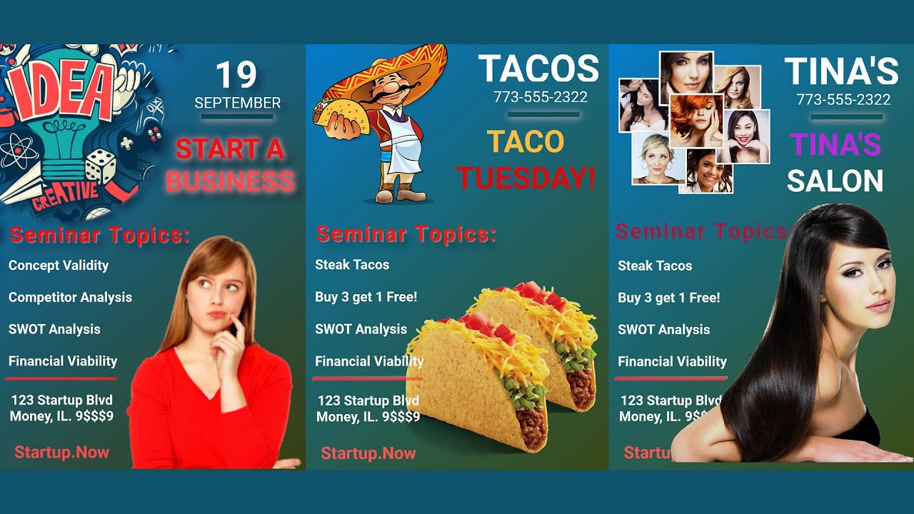 How to Create 3 Business Flyers with Gimp with ease. #gimp # ...