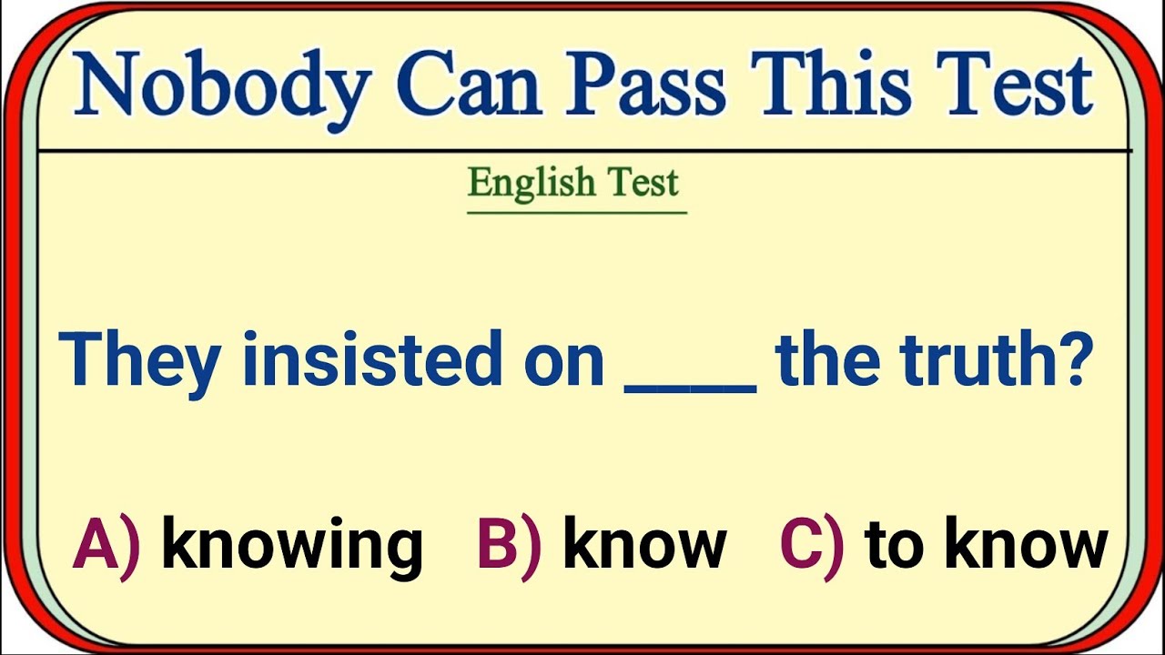 Only 1% Can Pass This Advanced English Grammar Test | Try If You’re ...