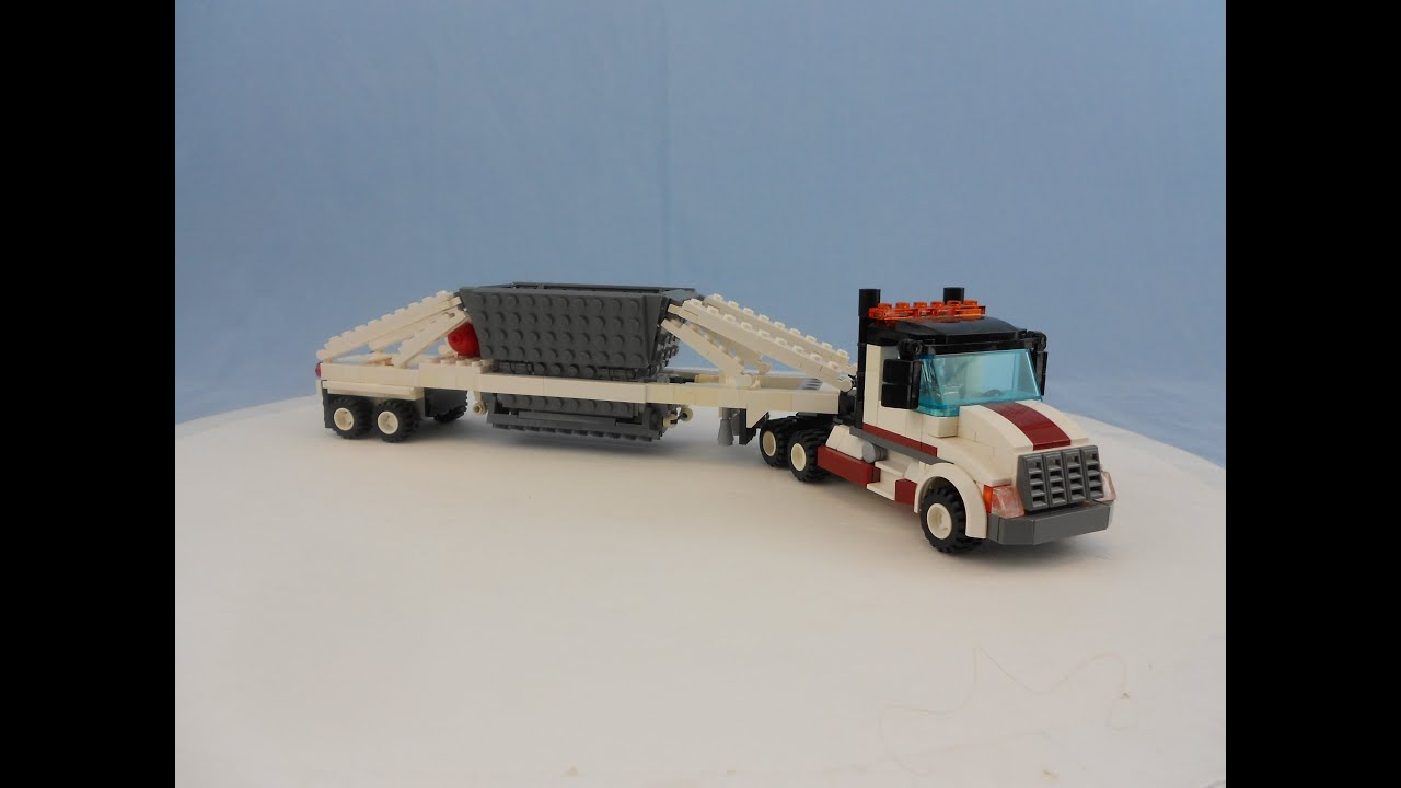 Custom LEGO Semi With Functional Belly Dump Trailer - YouTube